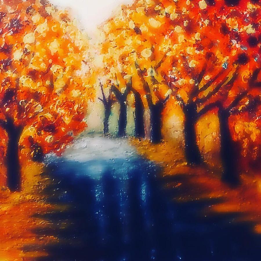 Fall Path Painting by Nancy Daly - Fine Art America