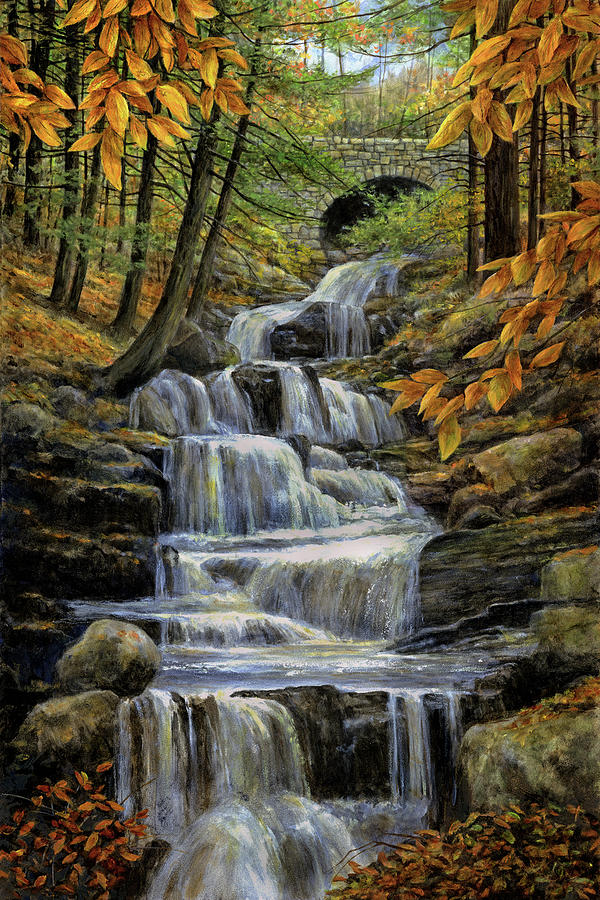 Falling Water Painting by John Morrow - Fine Art America