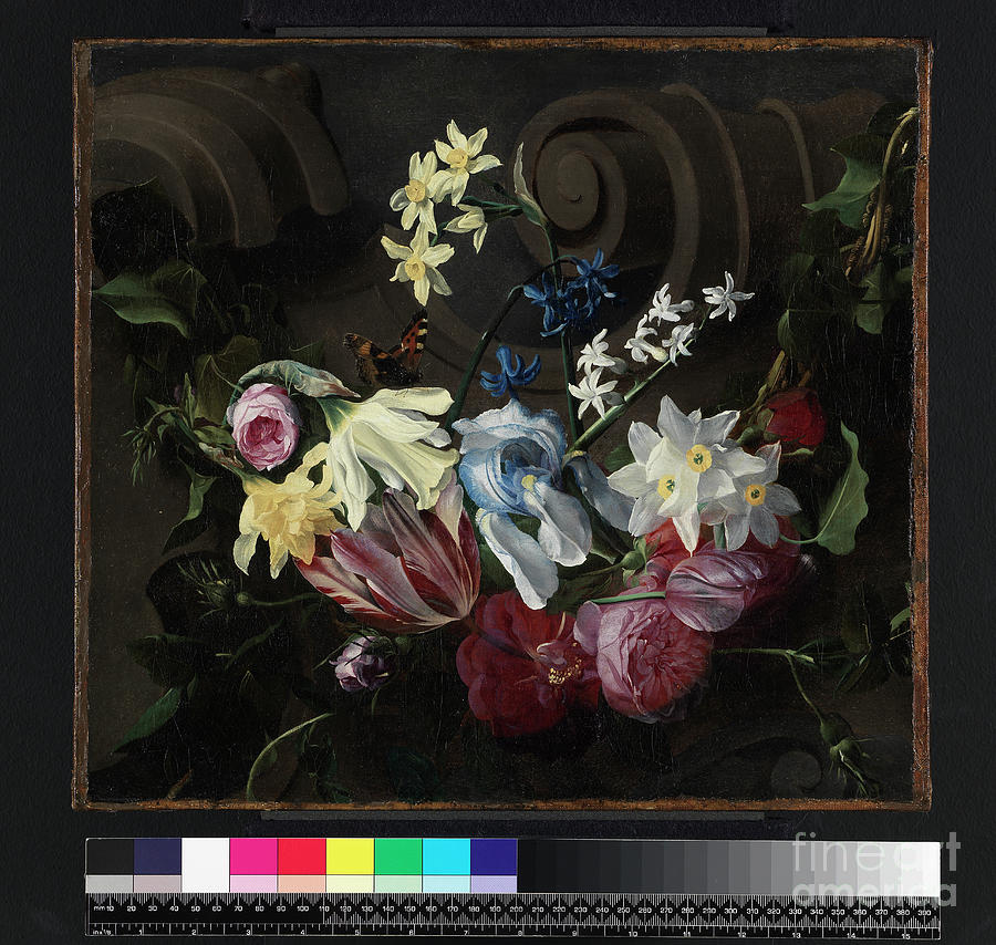 Festoon Of Flowers, Before 1661 Painting by Daniel Seghers - Fine Art ...