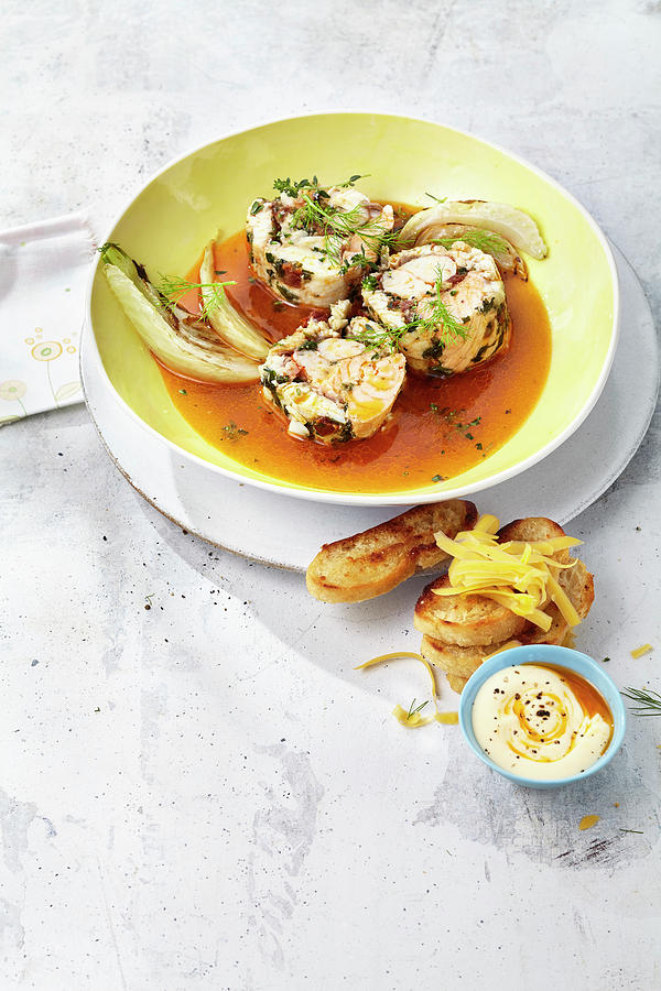 Fish Roulade à La Bouillabaisse Photograph by Stockfood Studios ...