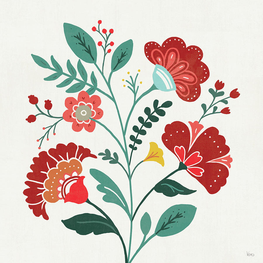 Floral Style Iii Mixed Media By Veronique Charron Fine Art America