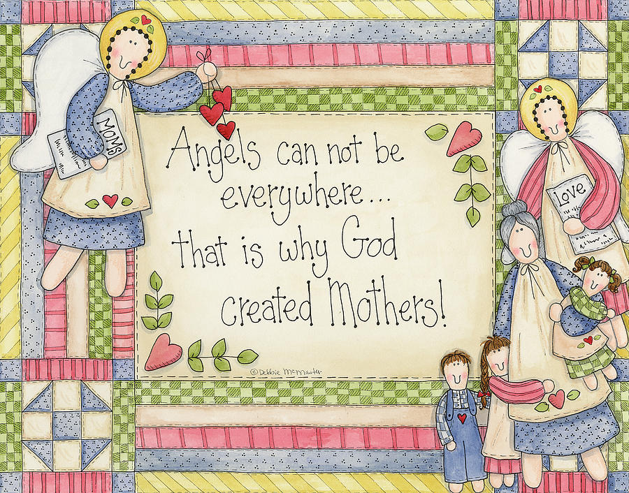 God Created Mothers Painting by Debbie Mcmaster - Pixels