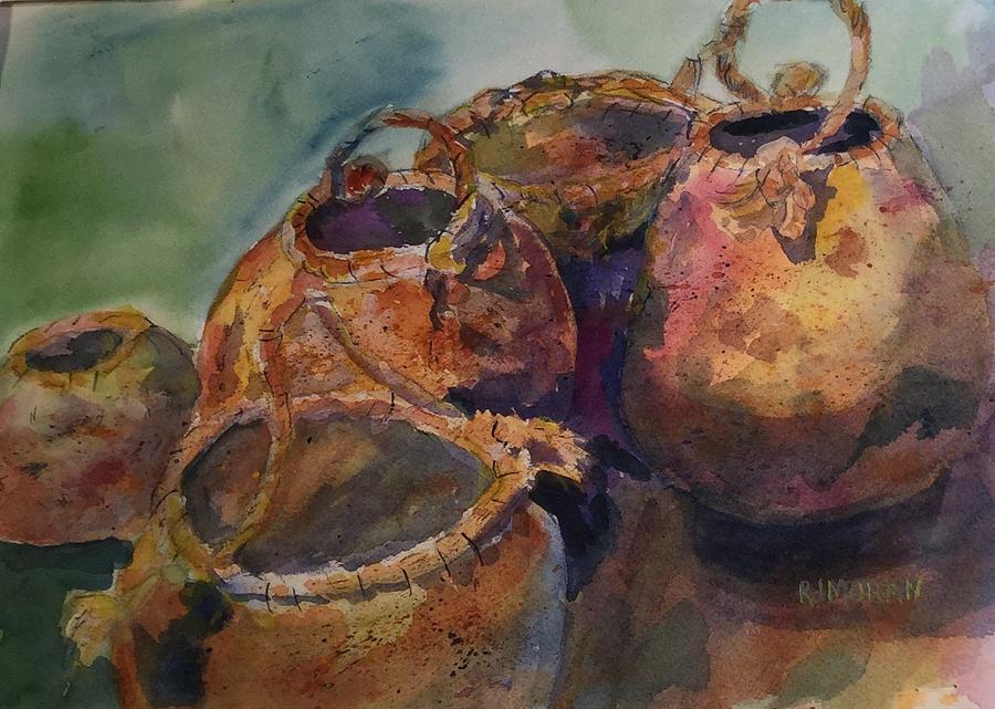 Gourd pots Painting by Ruby Moran - Fine Art America