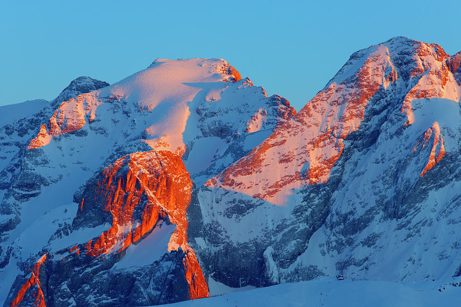 Gran Vernel Peaks At Sunset, Italy Digital Art by Nicola Angeli - Pixels