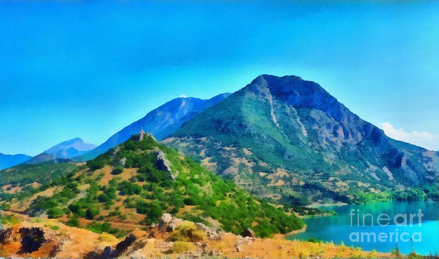 Greek Mountain Landscape Digital Art by Bruce Whittingham - Pixels