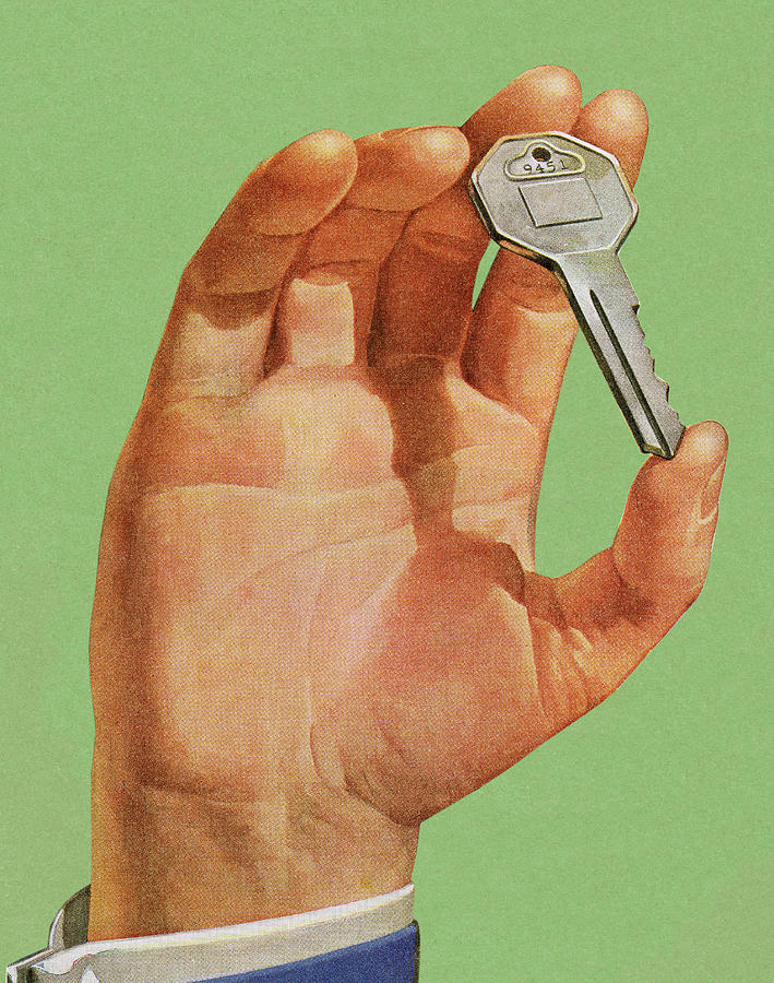 Hand Holding a Key Drawing by CSA Images - Fine Art America
