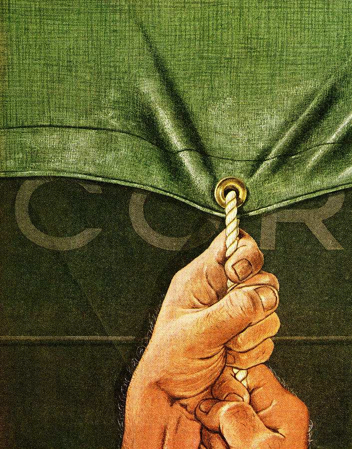 Hands Pulling Tarp Rope Drawing by CSA Images - Fine Art America