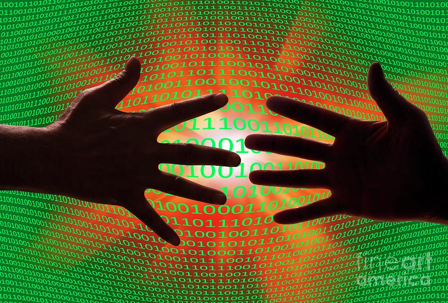 Hands With Binary Code Photograph by Victor De Schwanberg/science Photo ...