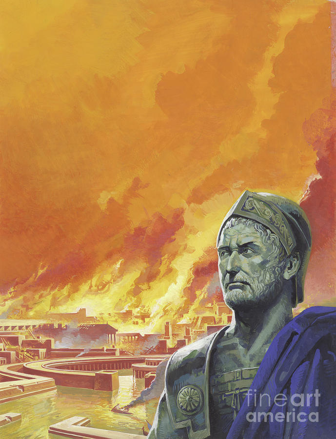 Hannibal With Carthage In Flames Painting by Severino Baraldi | Fine ...