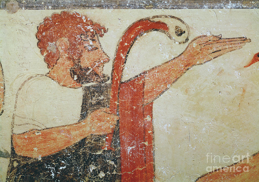 Head Of The Augur, From The Tomb Of The Augurs, C.530-20 Bc Painting by ...