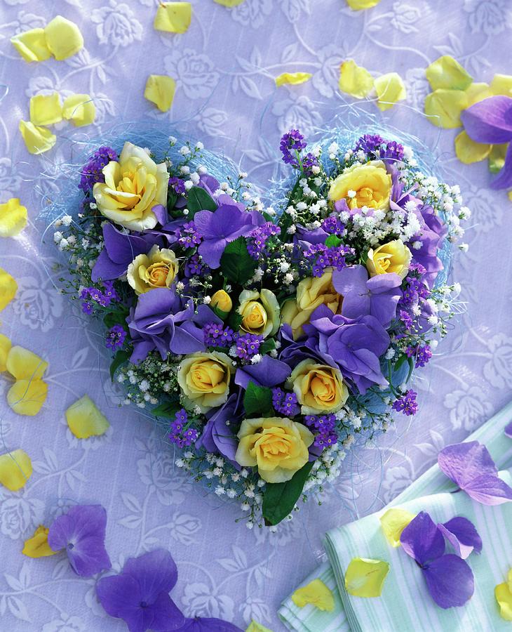 Heart Of Roses, Hydrangea, Gypsophila, Forget-me-nots Photograph by ... Heart Of Roses, Hydrangea, Gypsophila, Forget-me-nots Photograph by ...