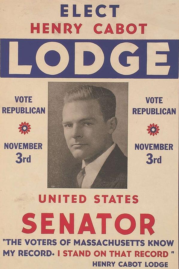 Henry Cabot Lodge Campaign Poster Senate Photograph by Redemption Road ...