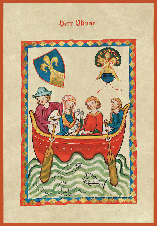 Herr Niune Painting by Codex Manesse - Pixels