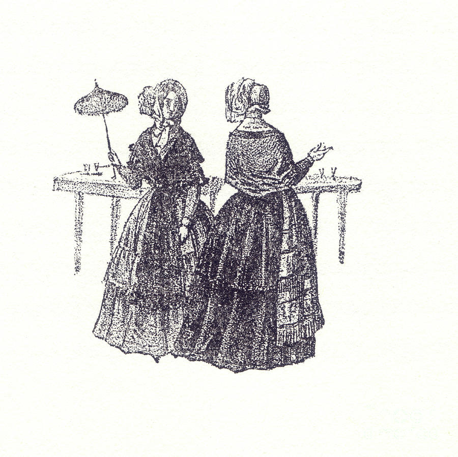 Historic Illustration of two women Photograph by Humorous Quotes - Fine ...