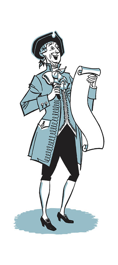 Historical Man Reading off a Scroll Drawing by CSA Images - Fine Art ...