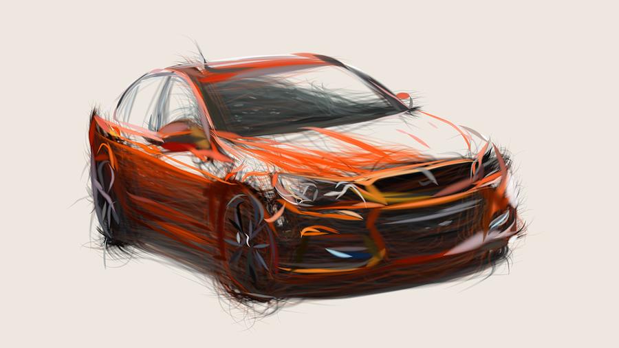 Holden VF Commodore SSV Draw Digital Art by CarsToon Concept - Fine Art ...