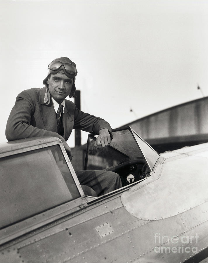Howard Hughes Posing In Plane Cockpit Photograph By Bettmann Pixels