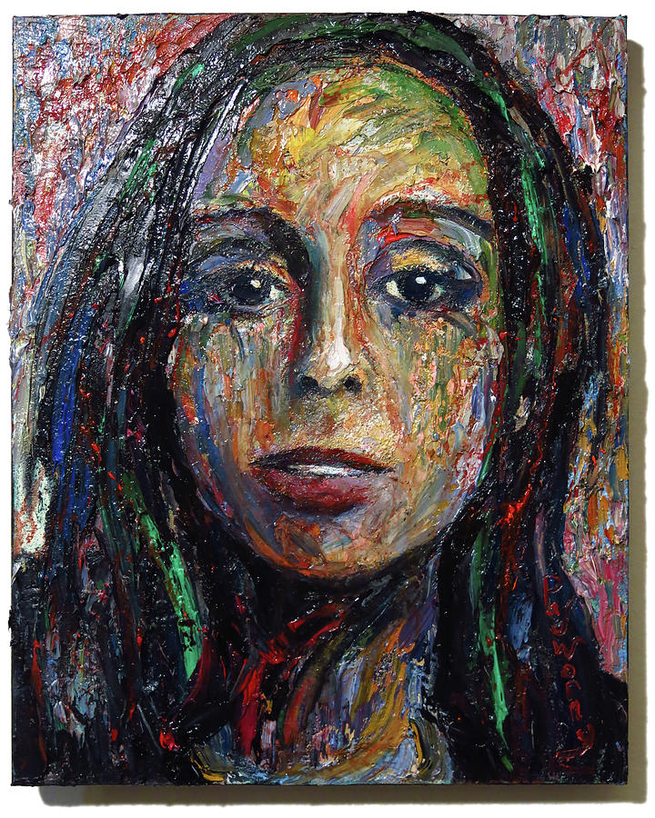 Impressionist Original oil-painting-abstract large female portrait pop nyc art deco gallery ...
