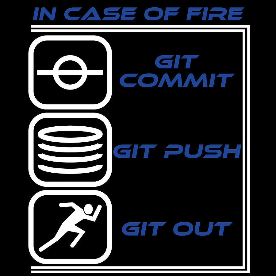 In Case Of Fire Git Commit Git Push Git Out Tshirt Design A Simpe