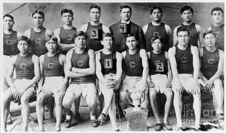 Jim Thorpe, No.1, With The Carlisle Indian School Track Team In 1908 ...