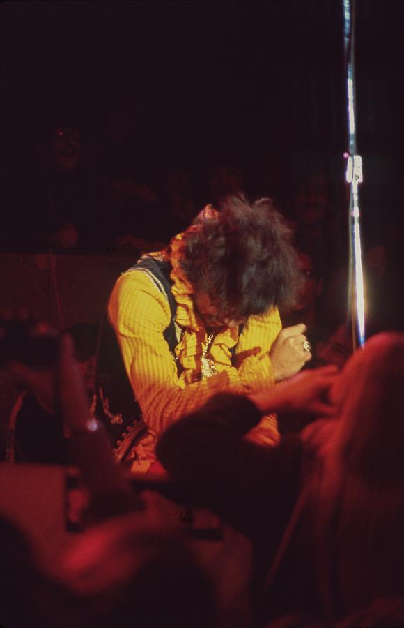 Jimi Hendrix Bent Over On Stage Photograph By Jill Gibson