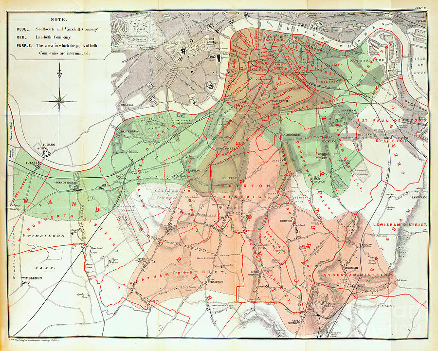 John Snow's Map Of The Water Supply In London Photograph by Wellcome ...