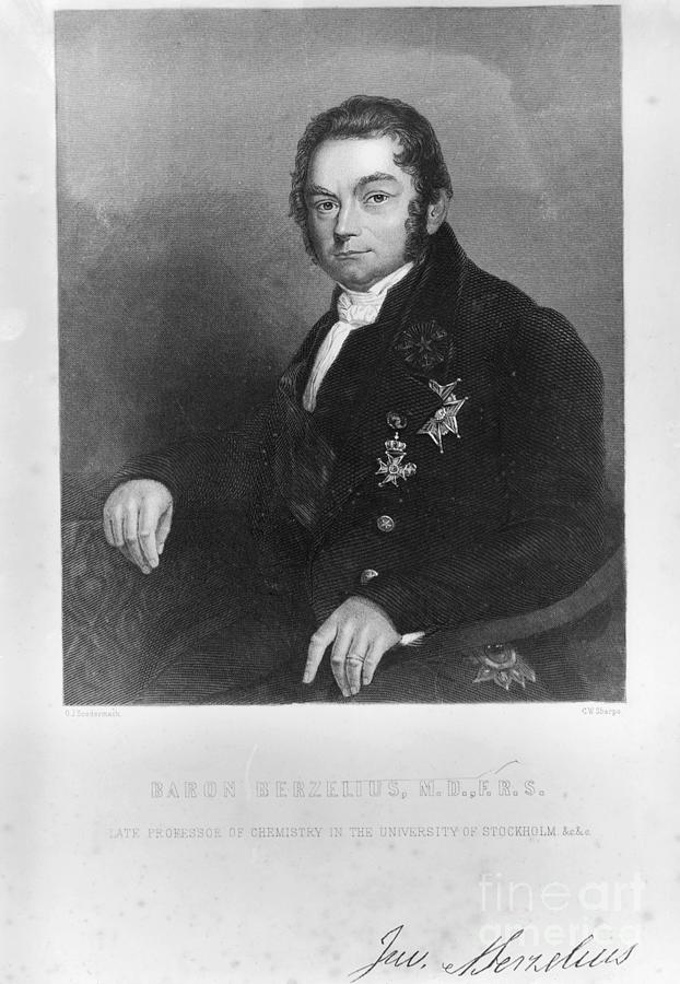 Jons Jacob Berzelius, Swedish Chemist by Print Collector Jons Jacob Berzelius, Swedish Chemist by Print Collector