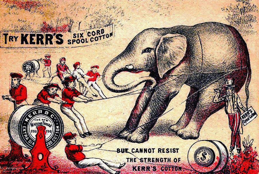 Kerr's Six Cord Spool Cotton, about 1890 Painting by Jim Griffin - Pixels