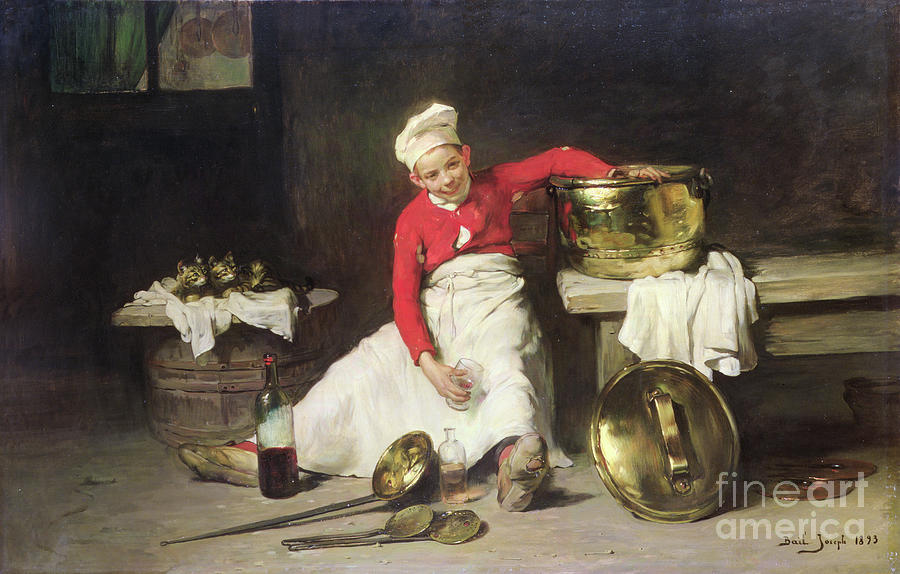 Kitchen-boy, 1893 Painting by Joseph Bail - Fine Art America