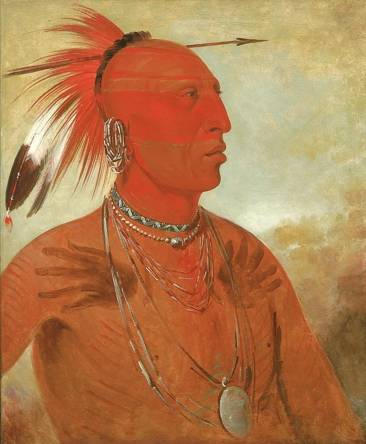 La-wah-he-coots-la-shaw-no, Brave Chief, A Skidi Painting by George ...