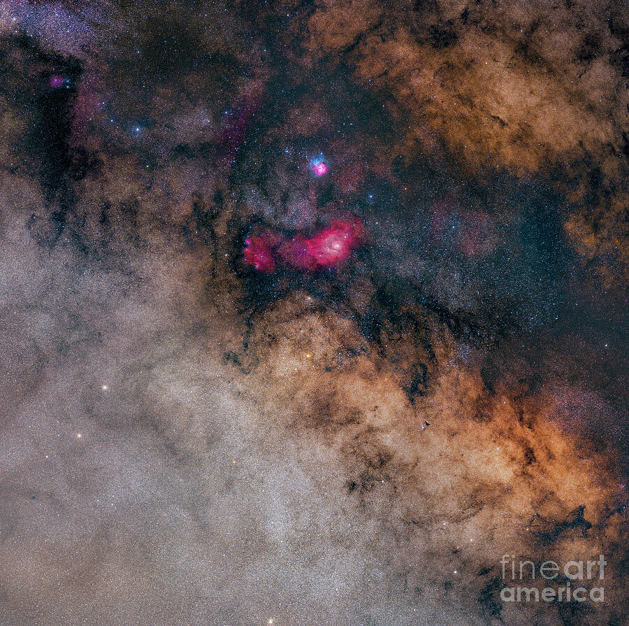 Lagoon Nebula And Trifid Nebula by Miguel Claro/science Photo Library