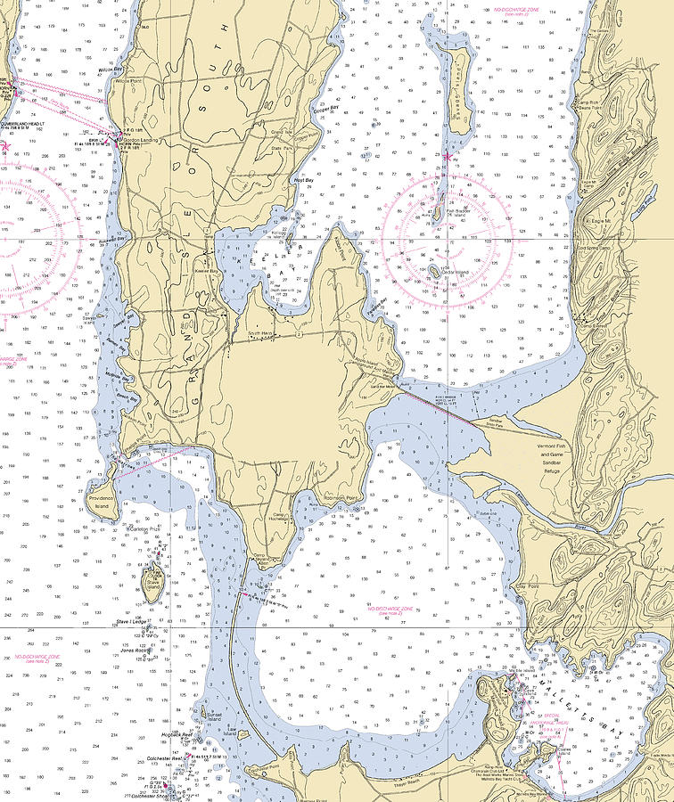 Lake Champlain Lake Champlain Nautical Chart V3 Mixed Media By Sea Koast Fine Art America