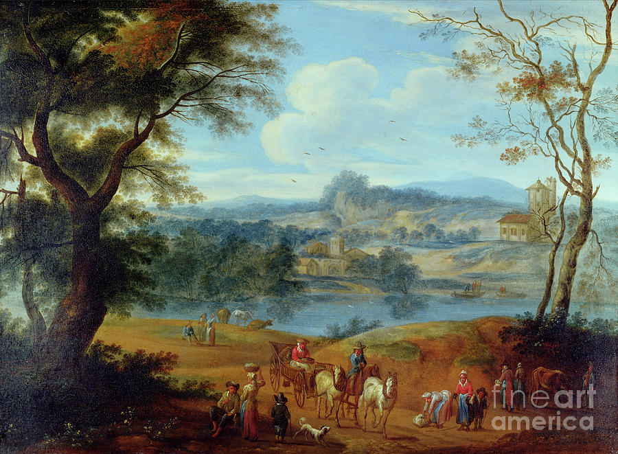 Landscape, C.1700 Painting by Jan Peter Van The Elder Bredael - Fine Art America