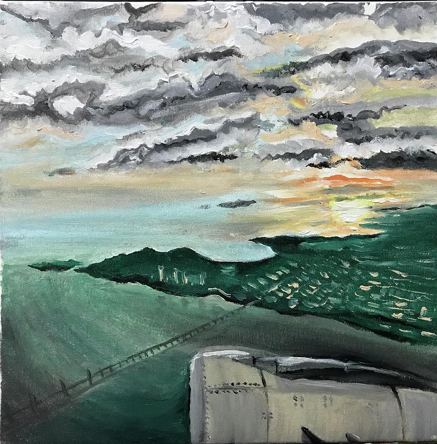 Looking through airplane window Painting by Muhammad zahid Khan | Fine ...