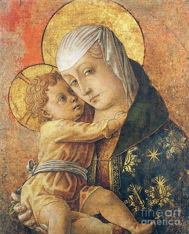 Madonna And Child By Carlo Crivelli Tempera On Wood Transferred Onto Canvas Detail Painting by ...