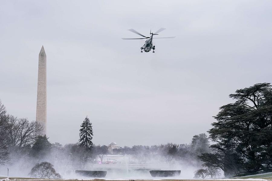 Marine One Carrying President Donald J Trump First Lady Melania Trump And Their Son Barron Trump