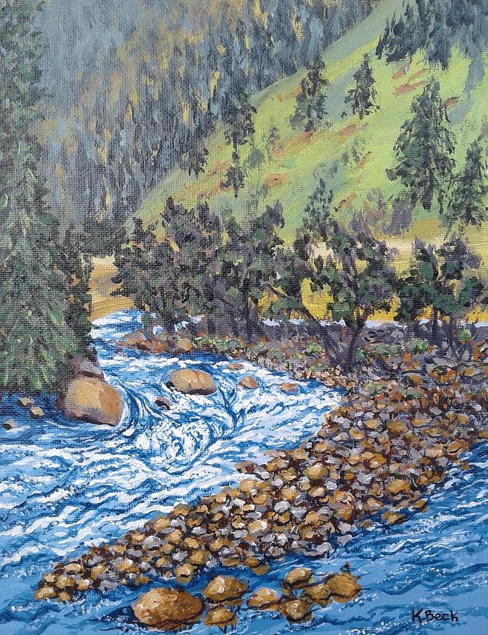 Merced River Rock Bar Painting by Katherine Young-Beck - Fine Art America