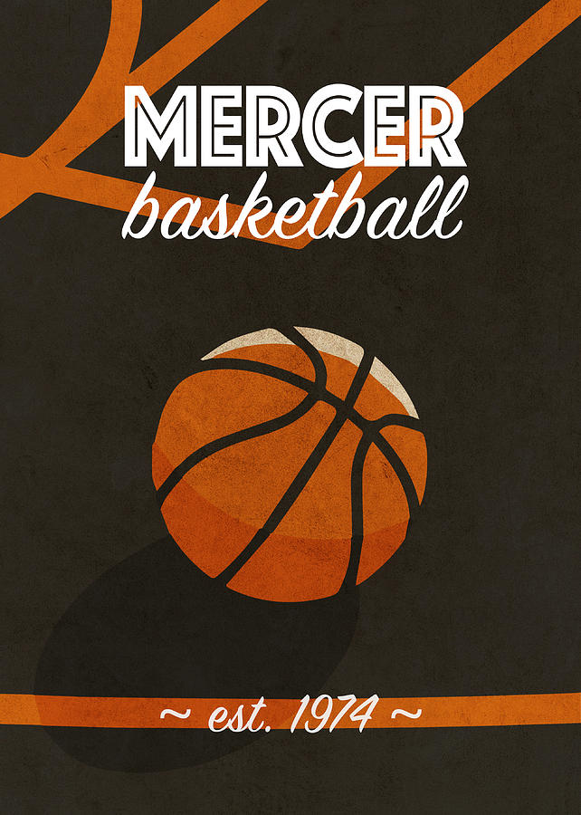Mercer Basketball College Retro Vintage Poster University Series Mixed ...