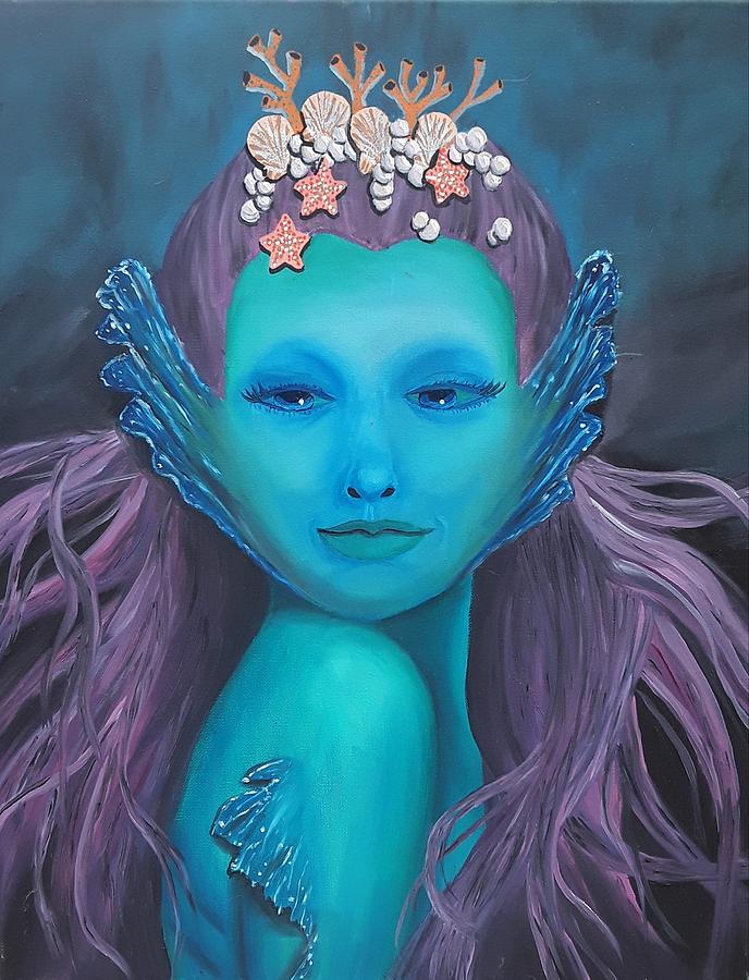 Mermaid portrait Painting by Amber Hill - Fine Art America