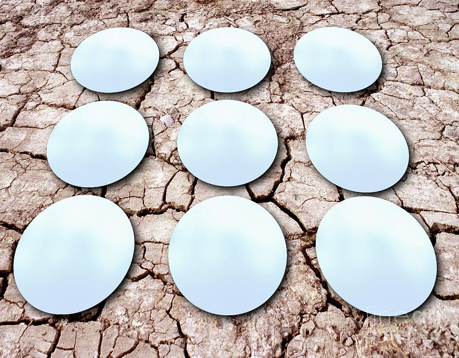 Mirror Array On Cracked Earth Photograph by Victor De Schwanberg ...