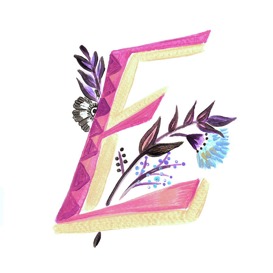 Monogram E Mixed Media by Ani Del Sol | Fine Art America