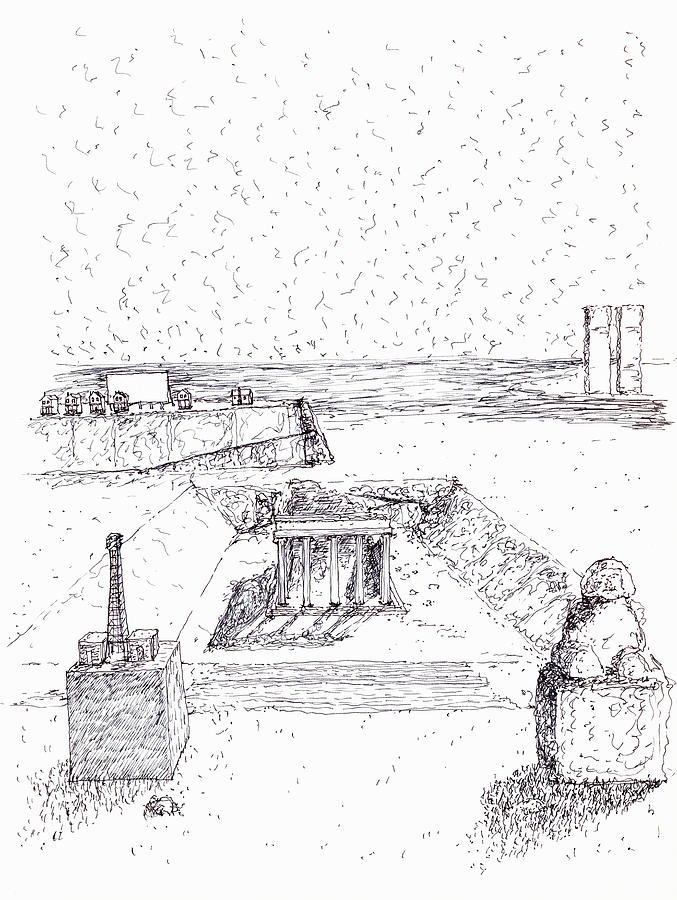 Monuments Drawing by David Hohmann - Fine Art America