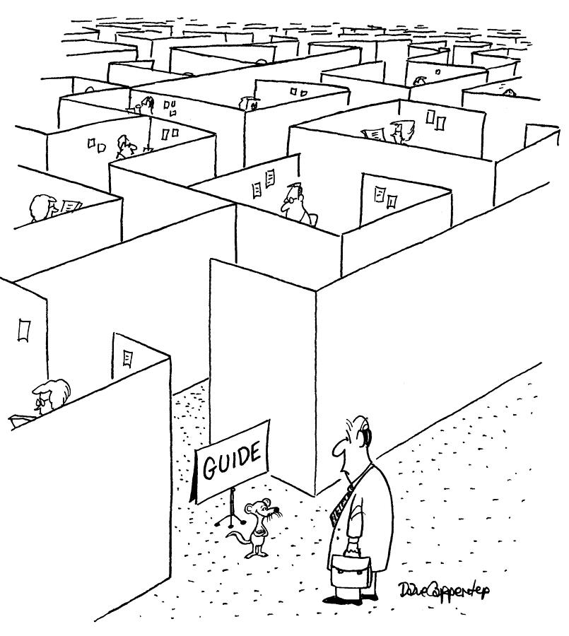 Mouse Guide Through Cubicles Drawing by Dave Carpenter - Pixels Merch