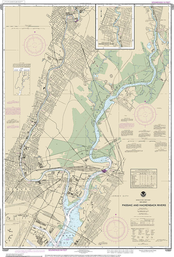 Nautical Chart-12337 Passaic-hackensack Rivers Mixed Media by Sea Koast ...