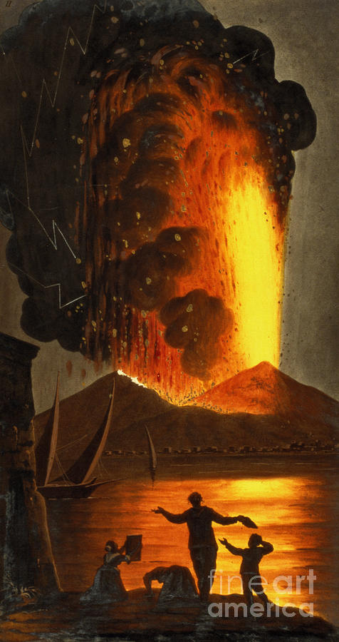 Night View Of Vesuvius Erupting, Plate II From Sir William Hamilton's ...