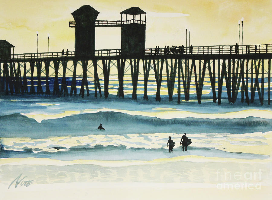 Oceanside Pier Sunset Painting by James Nuce - Fine Art America Oceanside Pier Sunset Painting by James Nuce - Fine Art America