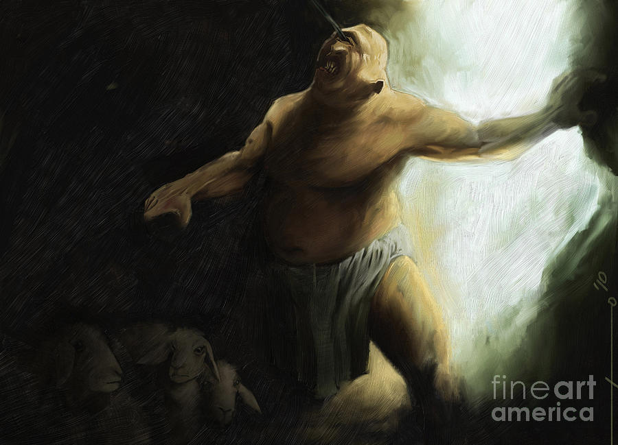 Odyssee Of Homere: The Cyclops Polypheme Is Blind By Ulysses In His ...