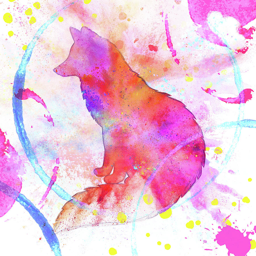 Painted Pink Fox Mixed Media by Lightboxjournal - Fine Art America