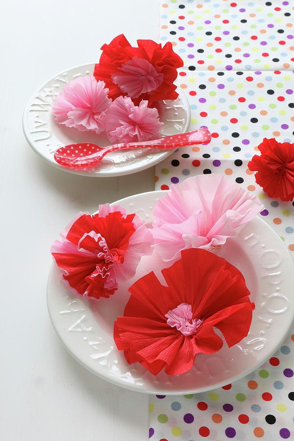 Paper Flowers Decorating Table For Birthday Party Photograph by Regina ...