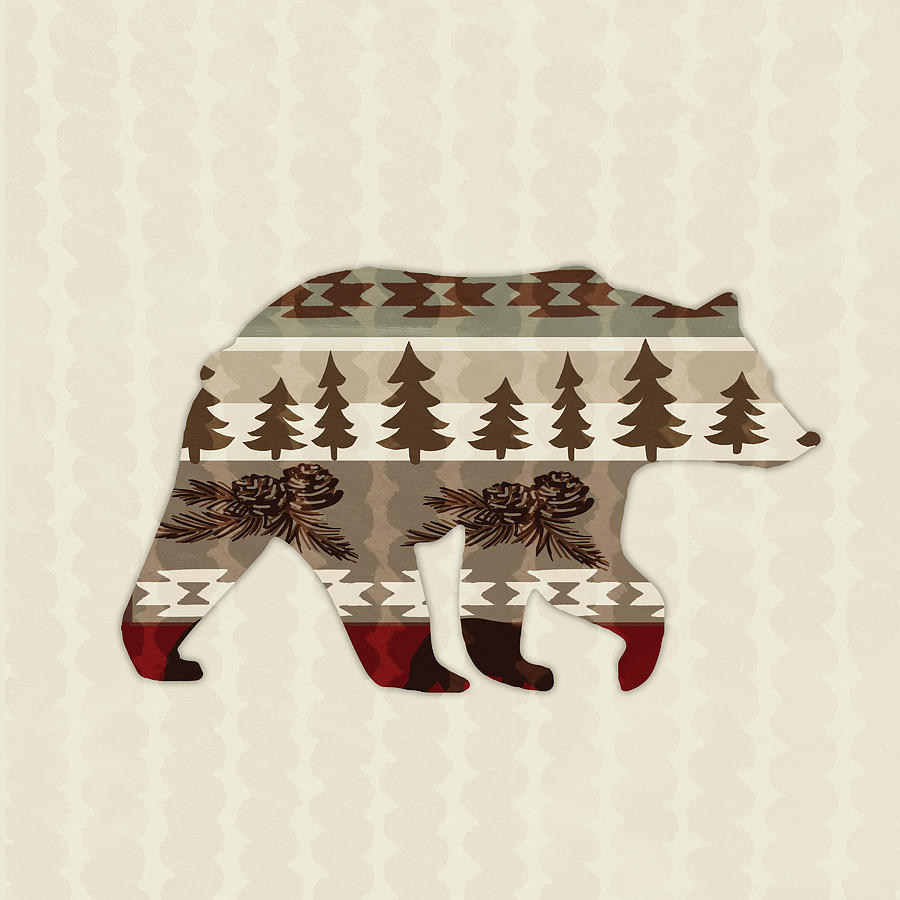 Patterned Bear Mixed Media by Nicholas Biscardi | Fine Art America